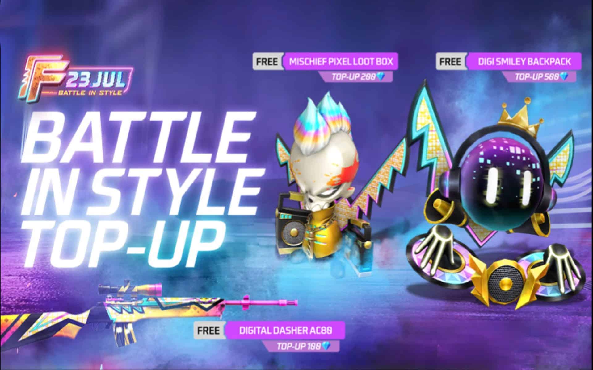 Free Fire MAX top up event: How to get free Digi Smiley backpack for free