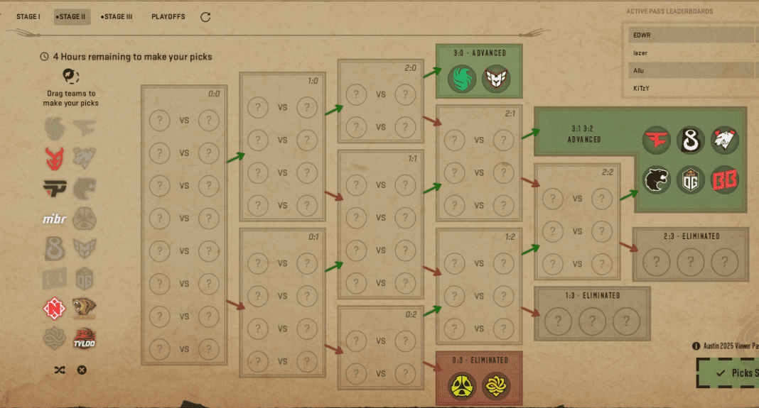 CS2 Austin Major Stage 2 Pick’Ems: Road to Diamond Coin