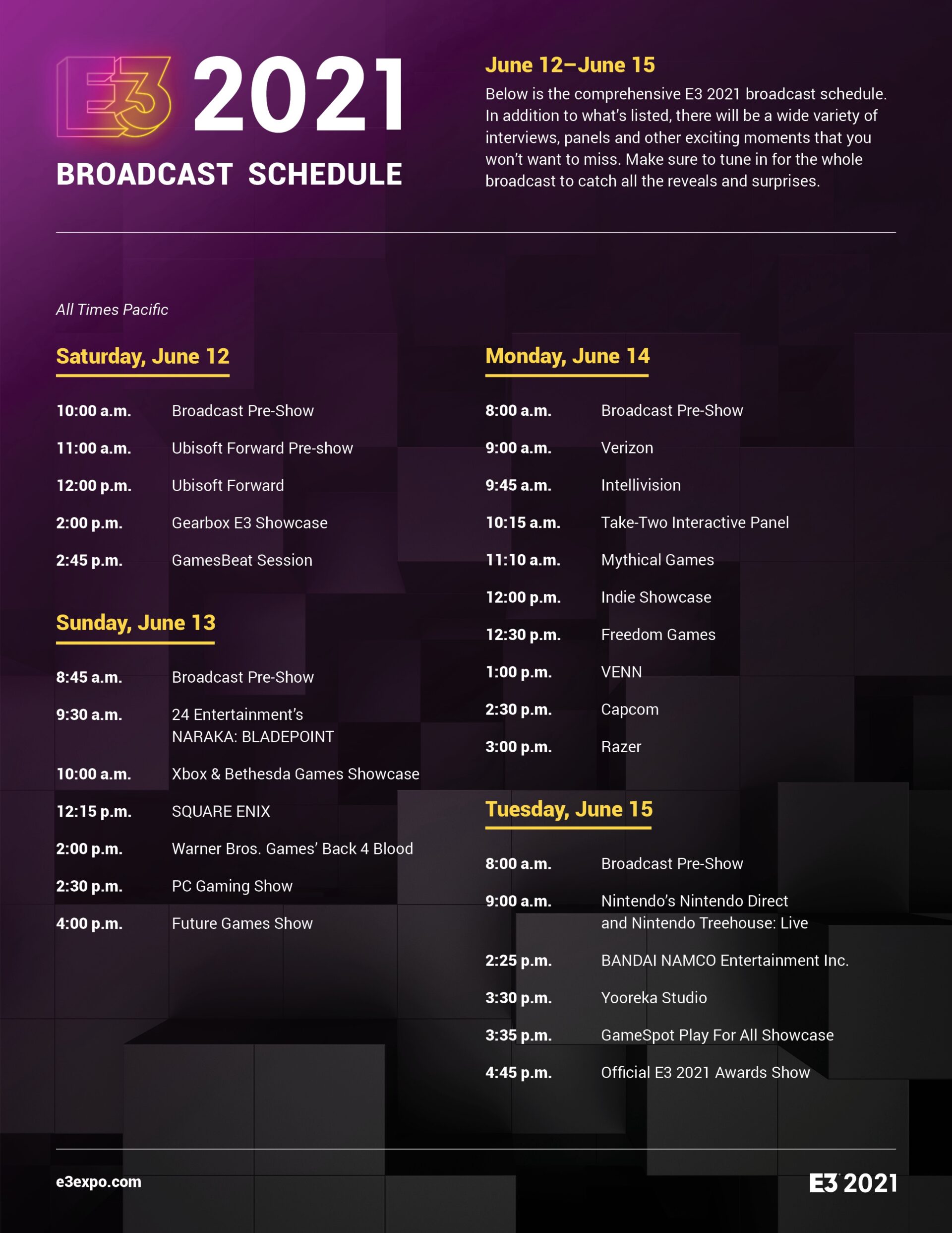 This Is How E3 2021 Schedule Looks Like