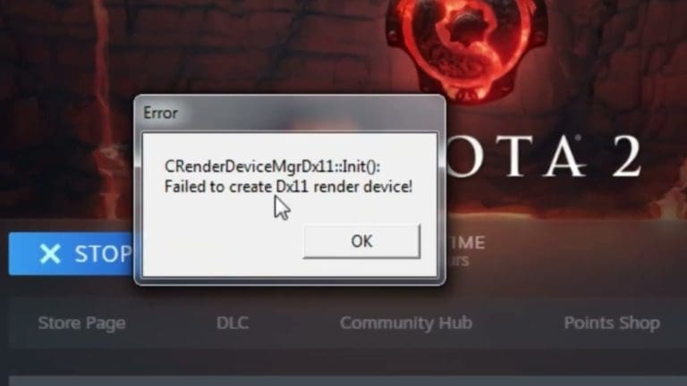 How to Fix the Dota 2 Failed to Create DX11 Render Device Error