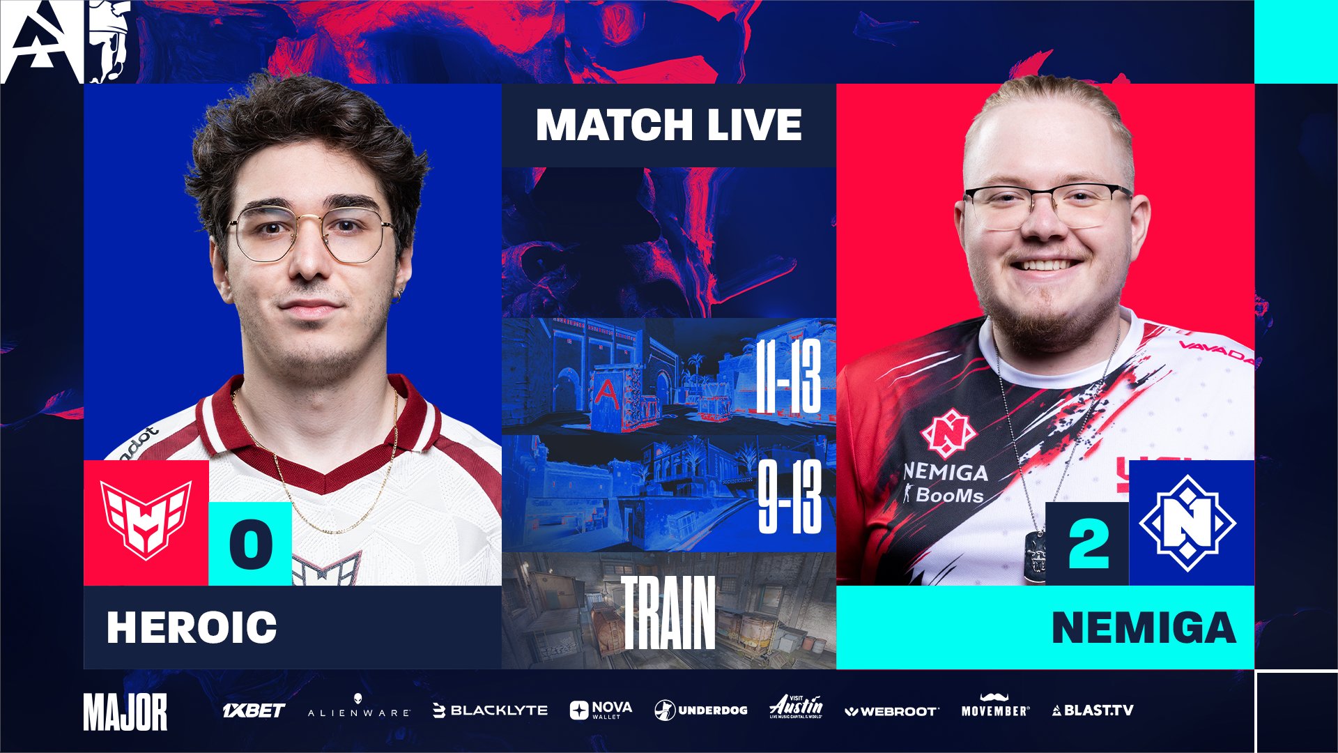 Nemiga Upsets Heroic To Reach Blast Tv Austin Major Stage 3