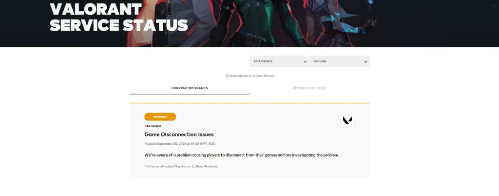 Valorant Server Status: Game Disconnection Issues Spotted Around the World