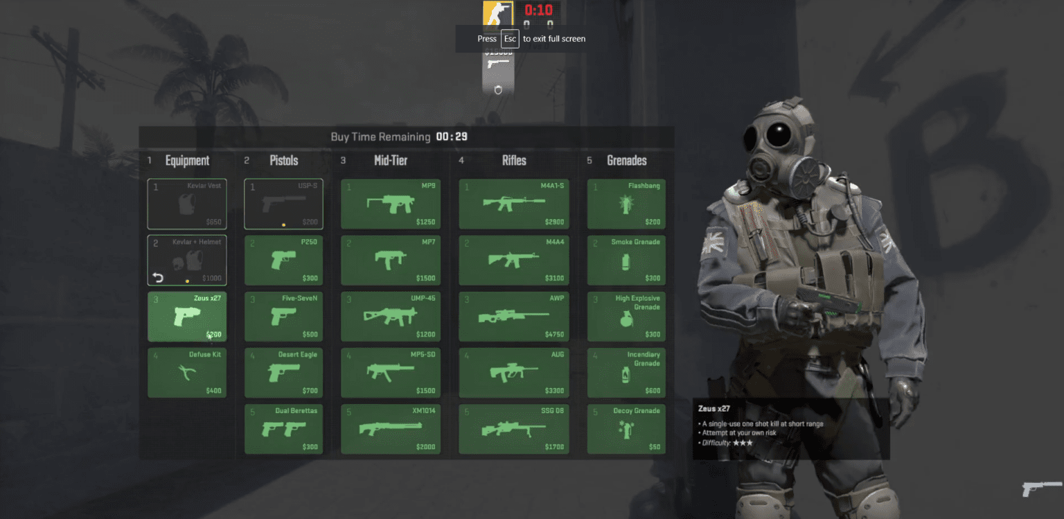 CS2 Update Introduces Valorant-inspired Buy Menu