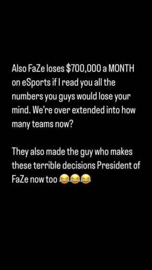 FaZe Rain says Org Bleeding Six Figures Monthly in Esports