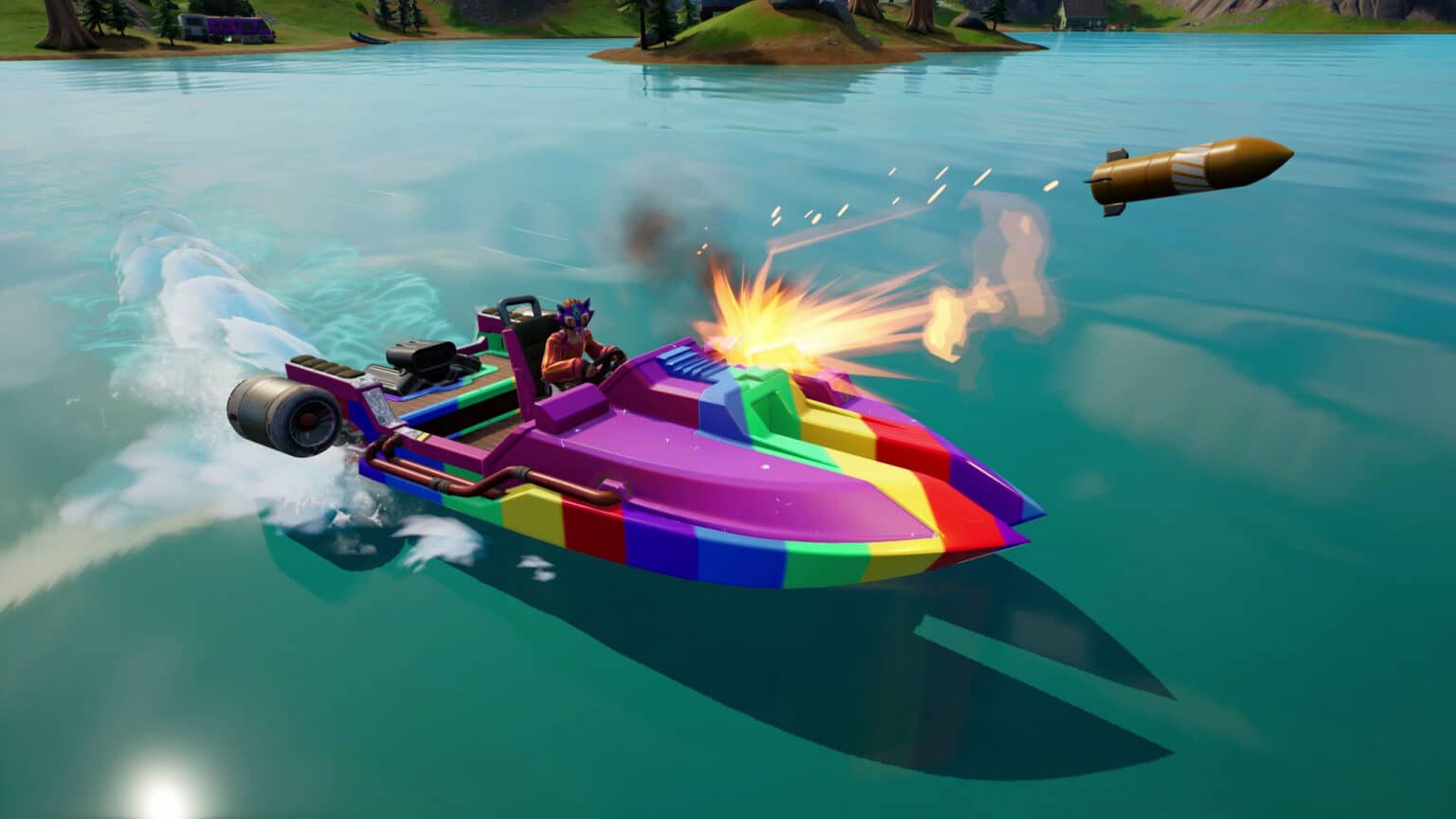 How to destroy large sea buoys with Motorboat Missiles in Fortnite?