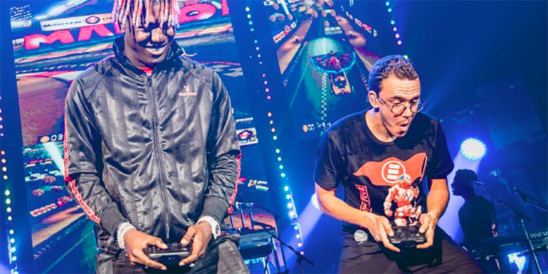 Logic drops bars from his latest track while streaming with Ninja and Myth