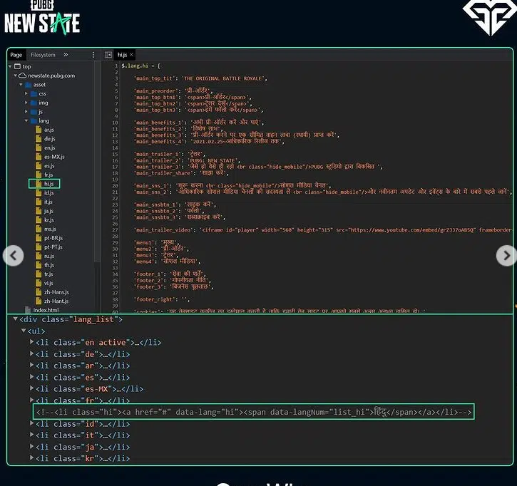PUBG New State: Hindi Language support found on the website » TalkEsport