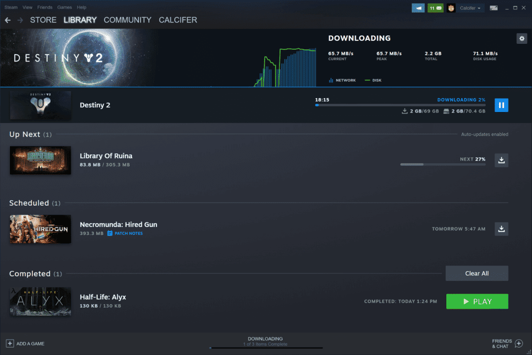 Steam’s latest update introduces a Storage Manager